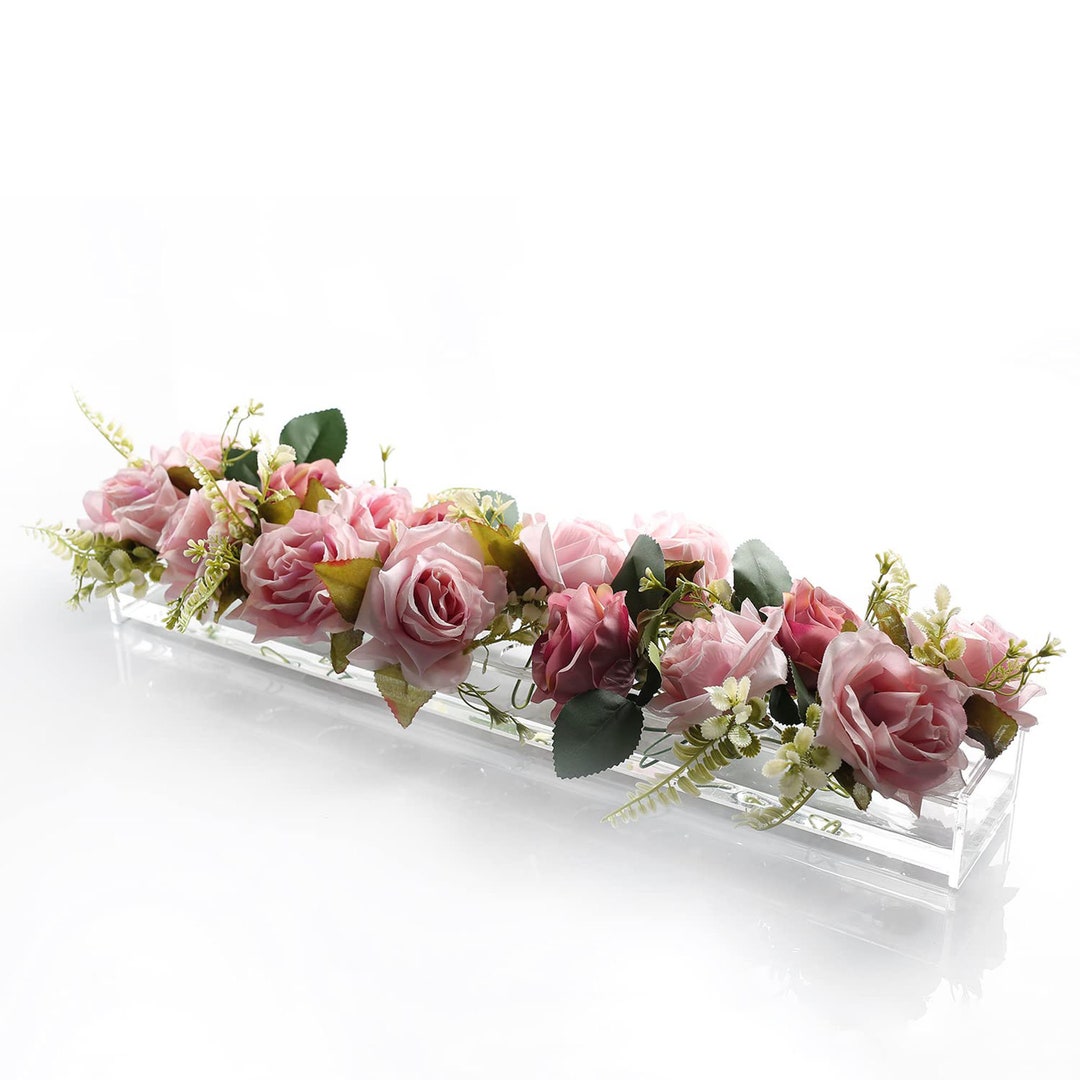 Rectangular Floral Centerpiece for Dining Table 24 Inches - Etsy