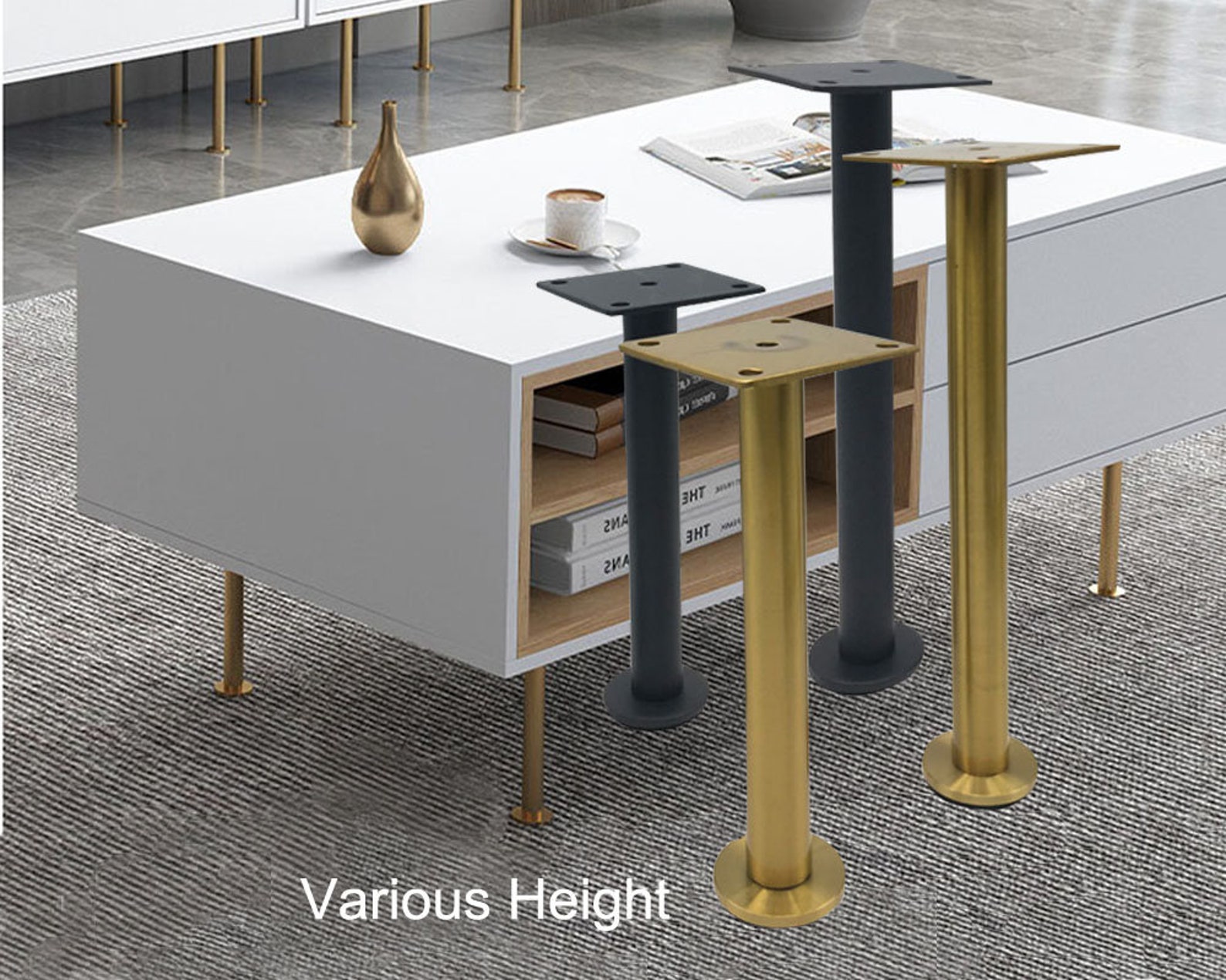 Furniture Legs Metal Golden Modern Table Sofa Feet 4 | Etsy