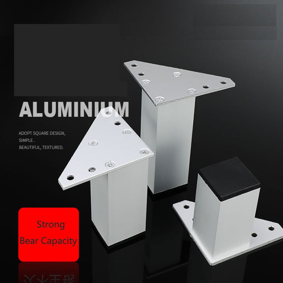 4pc Aluminium Square Furniture legs Metal Sofa Legs | Etsy