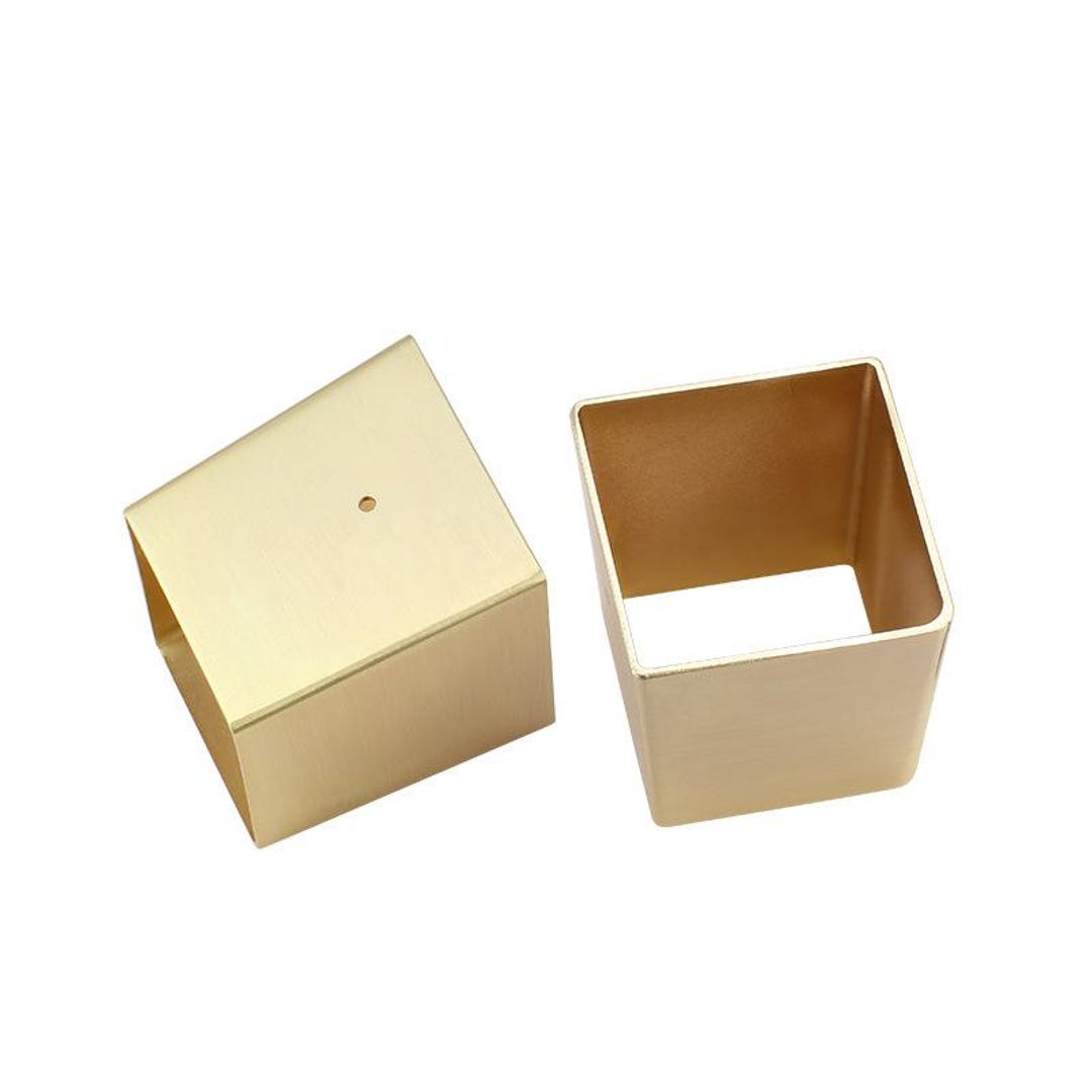 4pc Golden Leg Cap, Square Feet Cover, Open Gold Sleeves, Table Leg ...