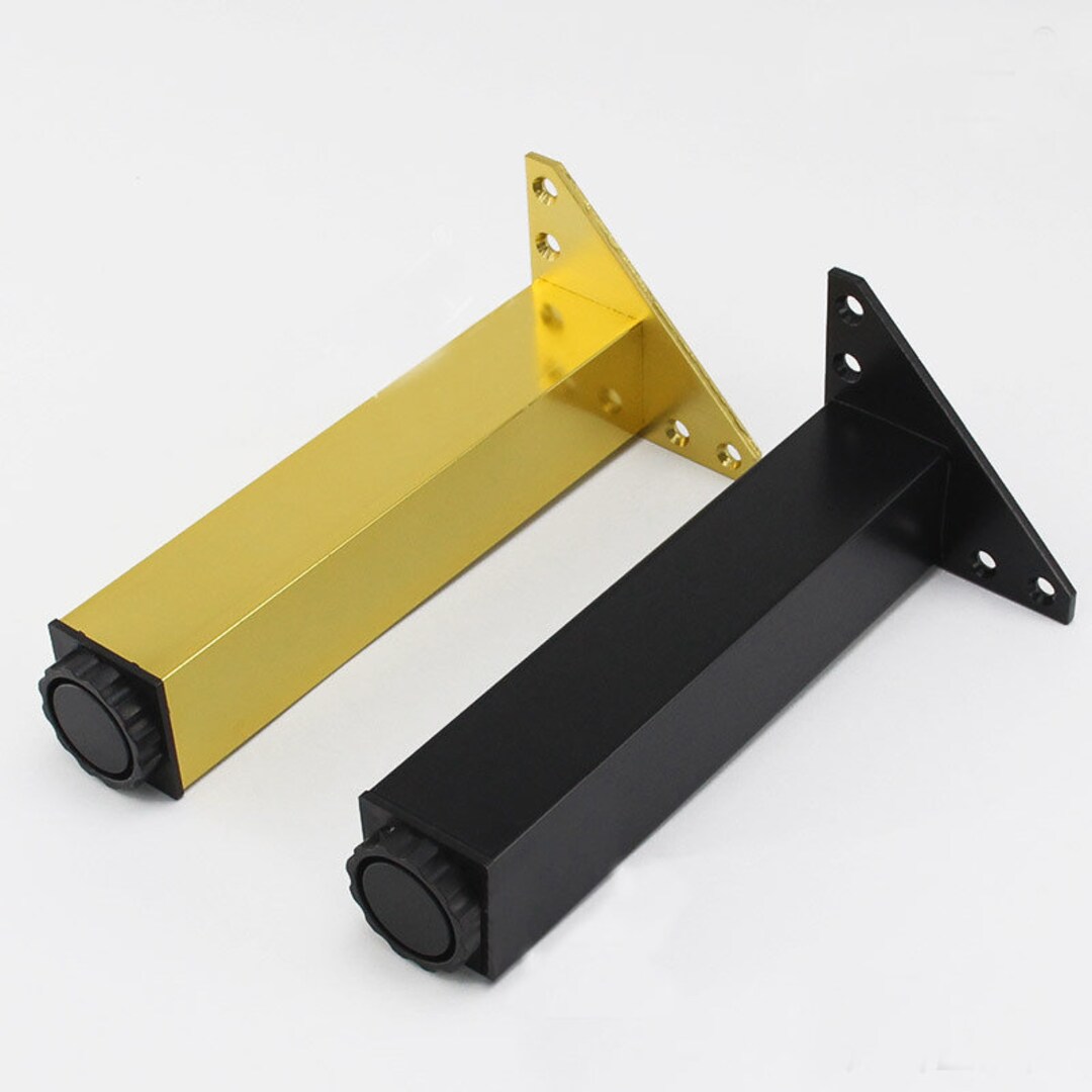 4pc Adjustable Golden /black/ Silver Metal Square Furniture Legs, Sofa ...