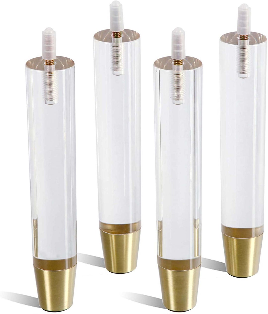 8 Inch Acrylic Furniture Legs Tapered Clear Glass Furniture Legs Pack ...