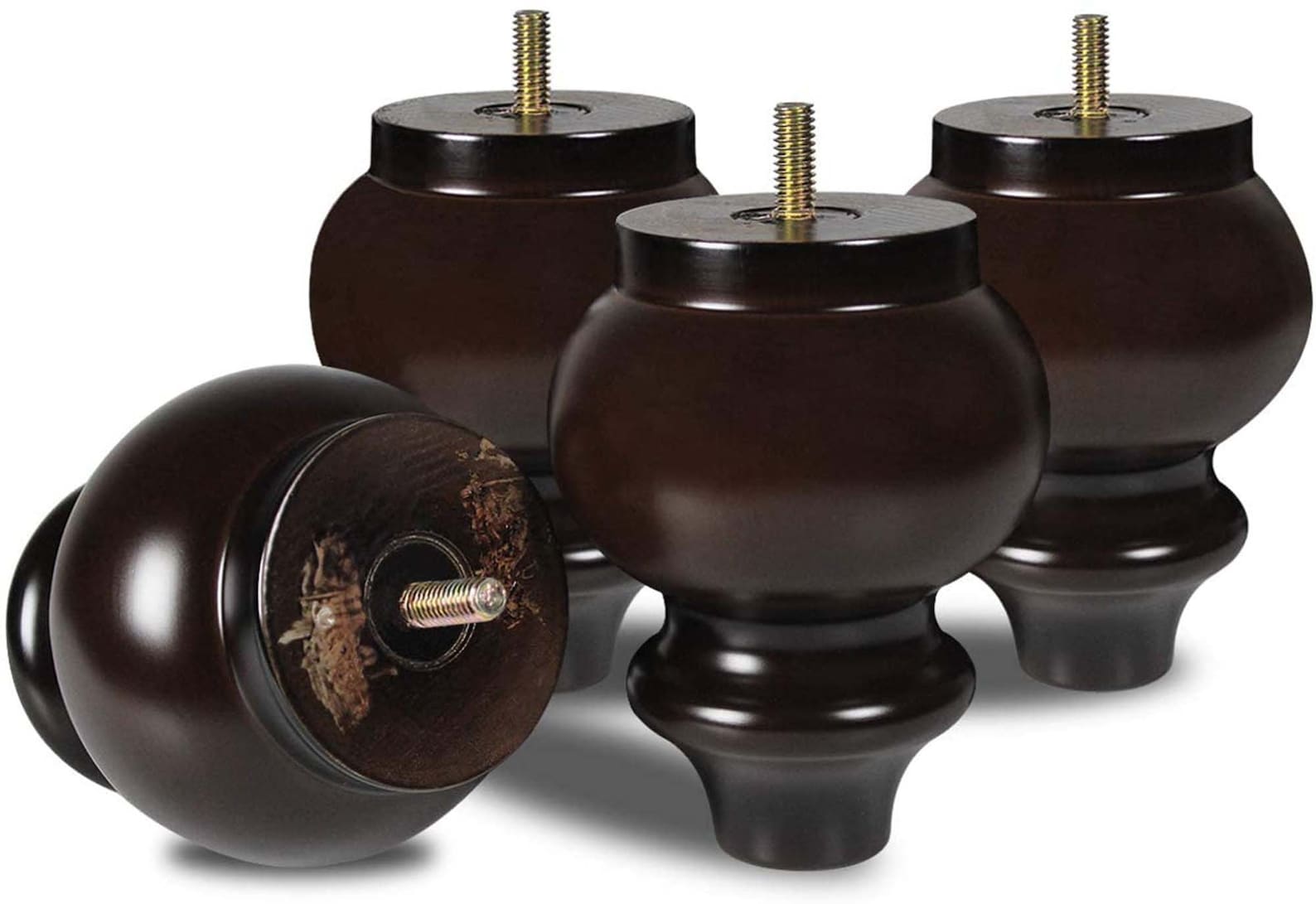 Wood Sofa Legs 4 Inch Turned Furniture Legs Set of 4 for Couch | Etsy