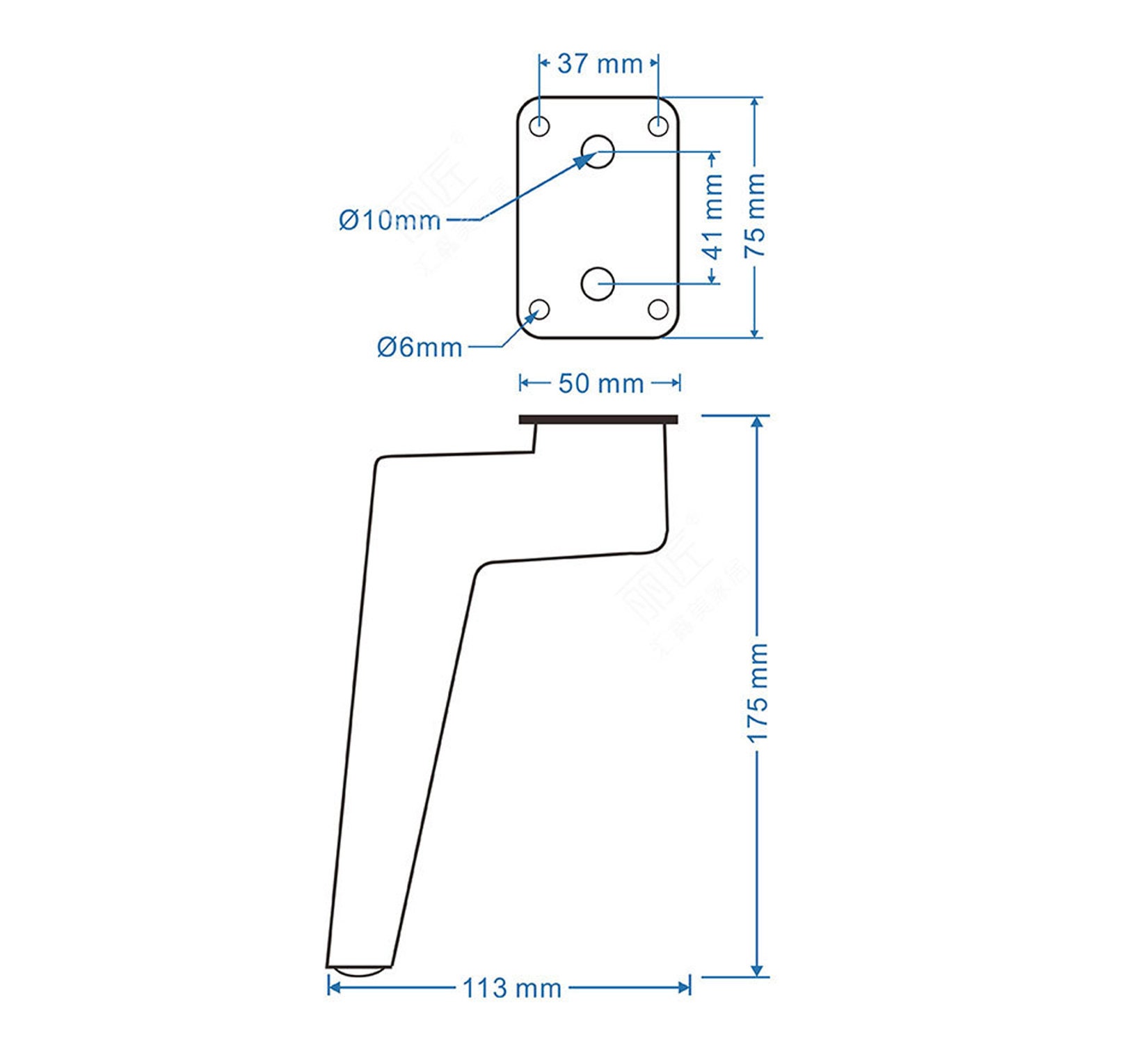 4pc 17.5cm Inclined Black Metal Furniture Legs Straight Sofa - Etsy