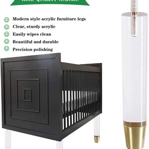 8 Inch Acrylic Furniture Legs Tapered Clear Glass Furniture Legs Pack ...