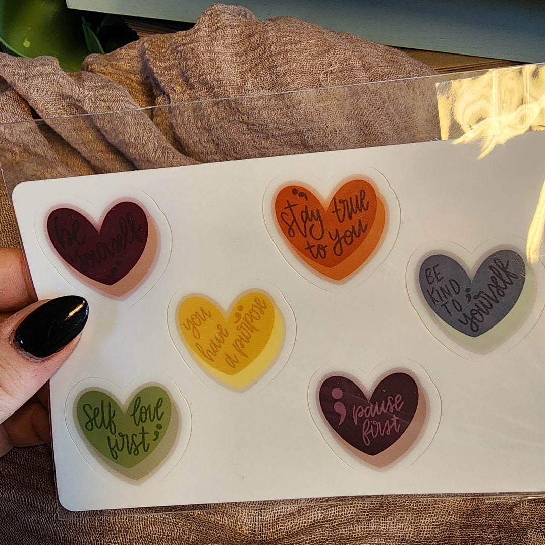 Semicolon Self Love Stickers - Sticker Sheet - Etsy