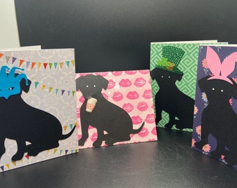 Black Lab Card Box - Etsy
