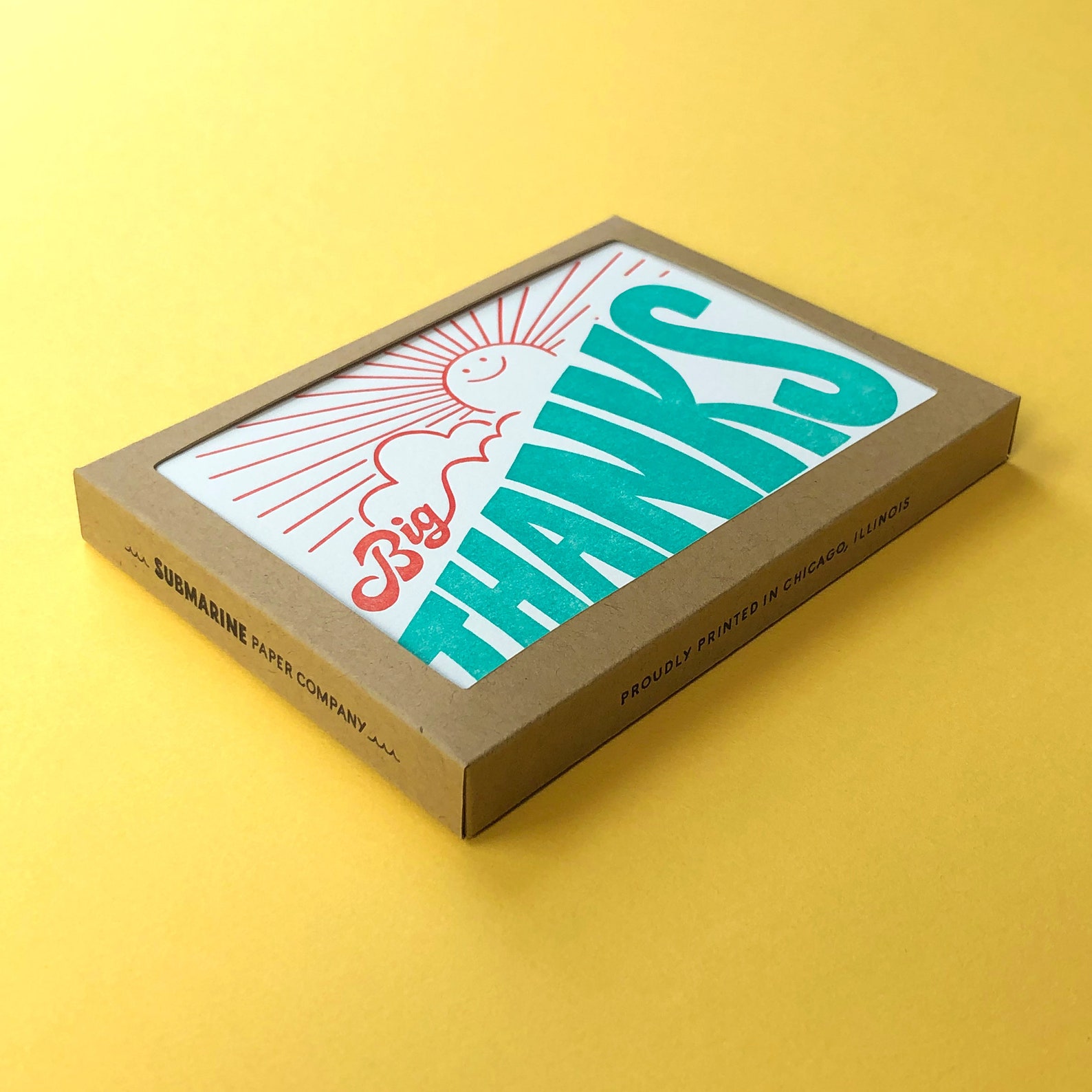 The Thank You Letterpress Box Set of 6 Letterpress Cards and 6 ...