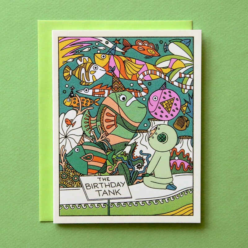 Fish Birthday Card - Etsy