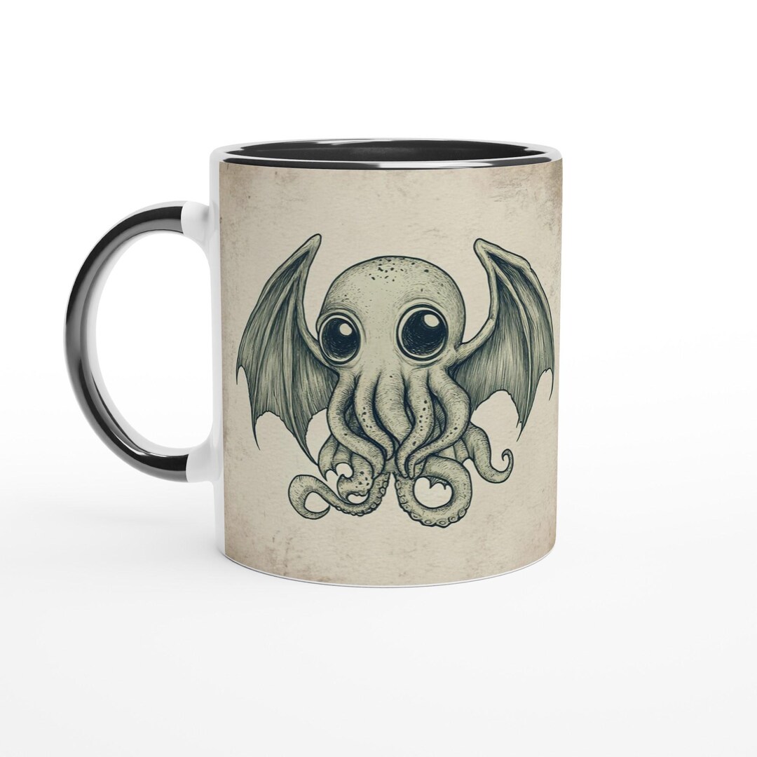 Cute Cthulhu Mug | Adorable HP Lovecraft Coffee Cup | Kawaii Eldritch ...