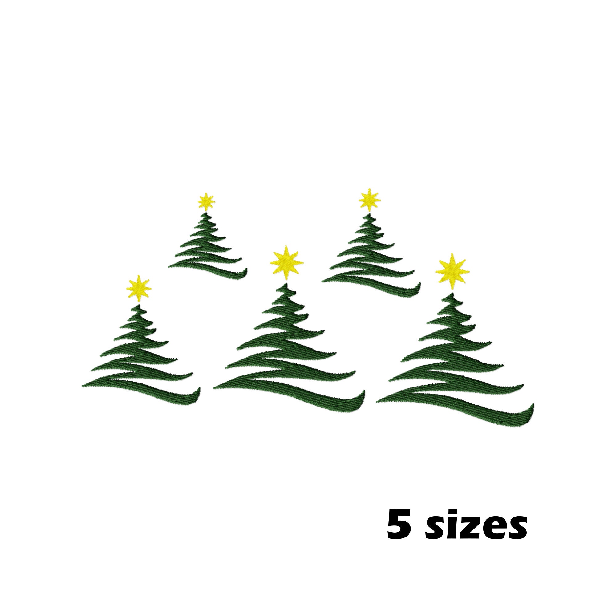 Christmas Tree Embroidery Designs, Instant Download - 5 Sizes - Etsy