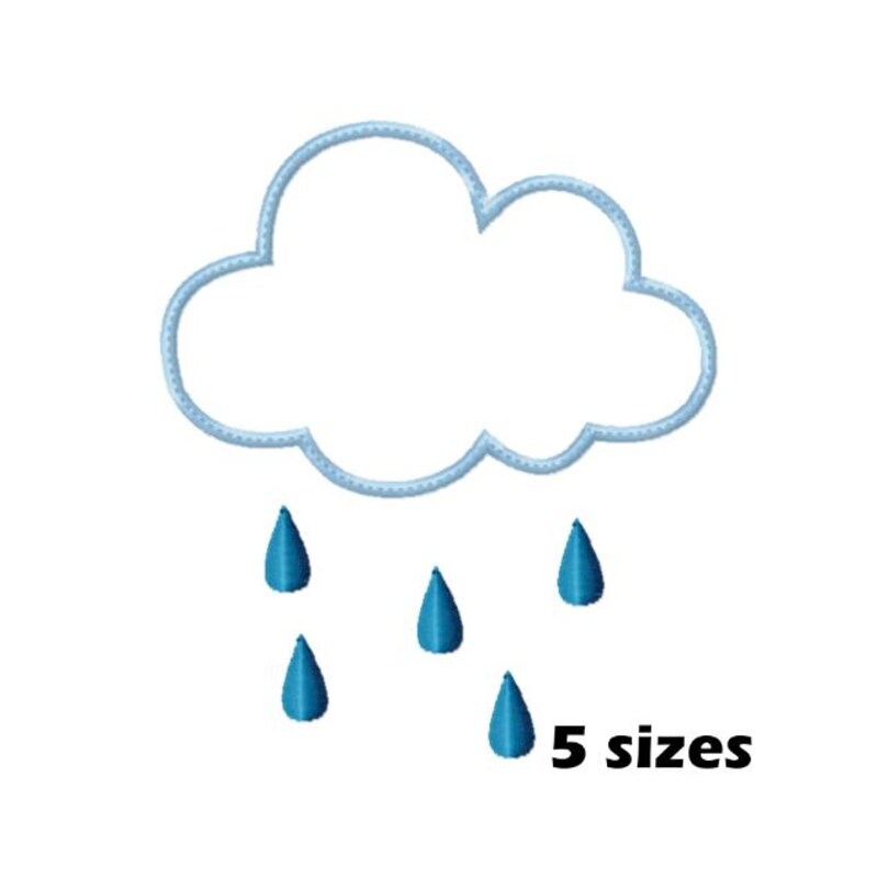 Rain Cloud Applique - Etsy