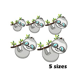 Cute Sloth Embroidery Designs, Instant Download - 5 Sizes - Etsy