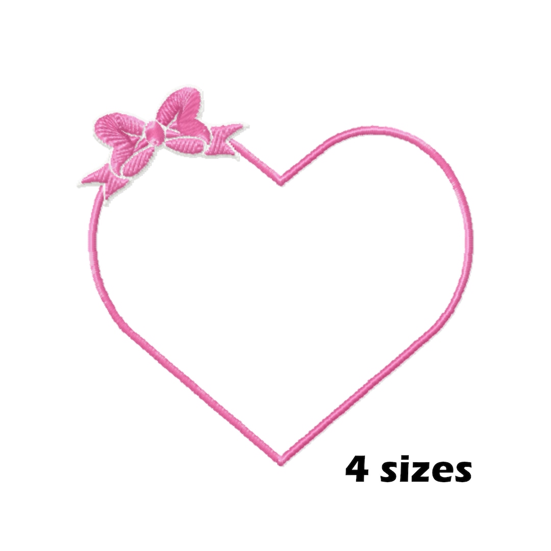 Heart Monogram Frame Embroidery Designs, Instant Download 3 Sizes - Etsy
