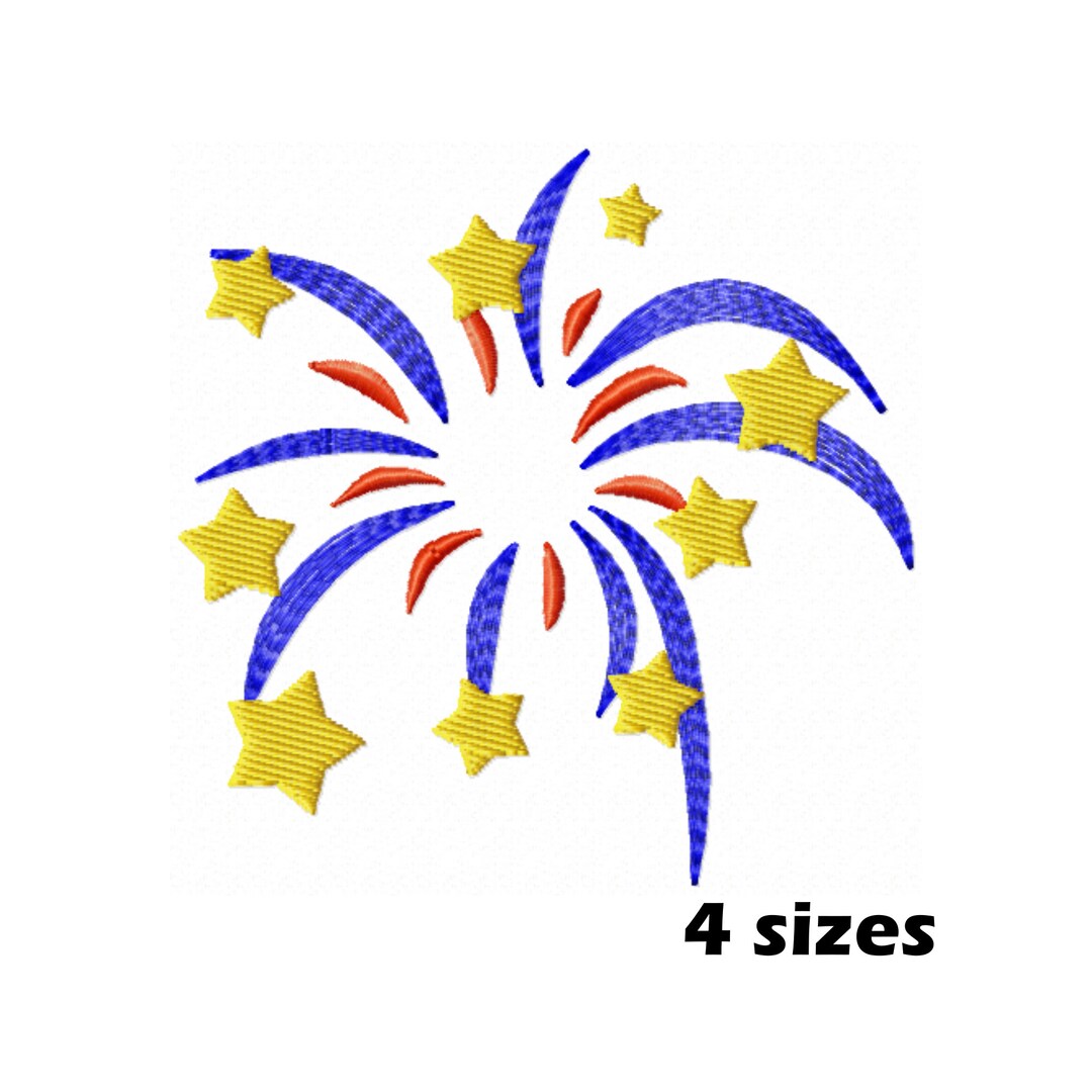 Firework Embroidery Designs, Instant Download 4 Sizes - Etsy