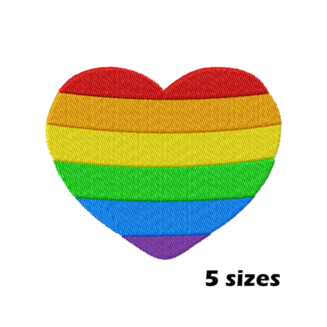 Rainbow Heart Embroidery Designs, Instant Download 5 Sizes - Etsy