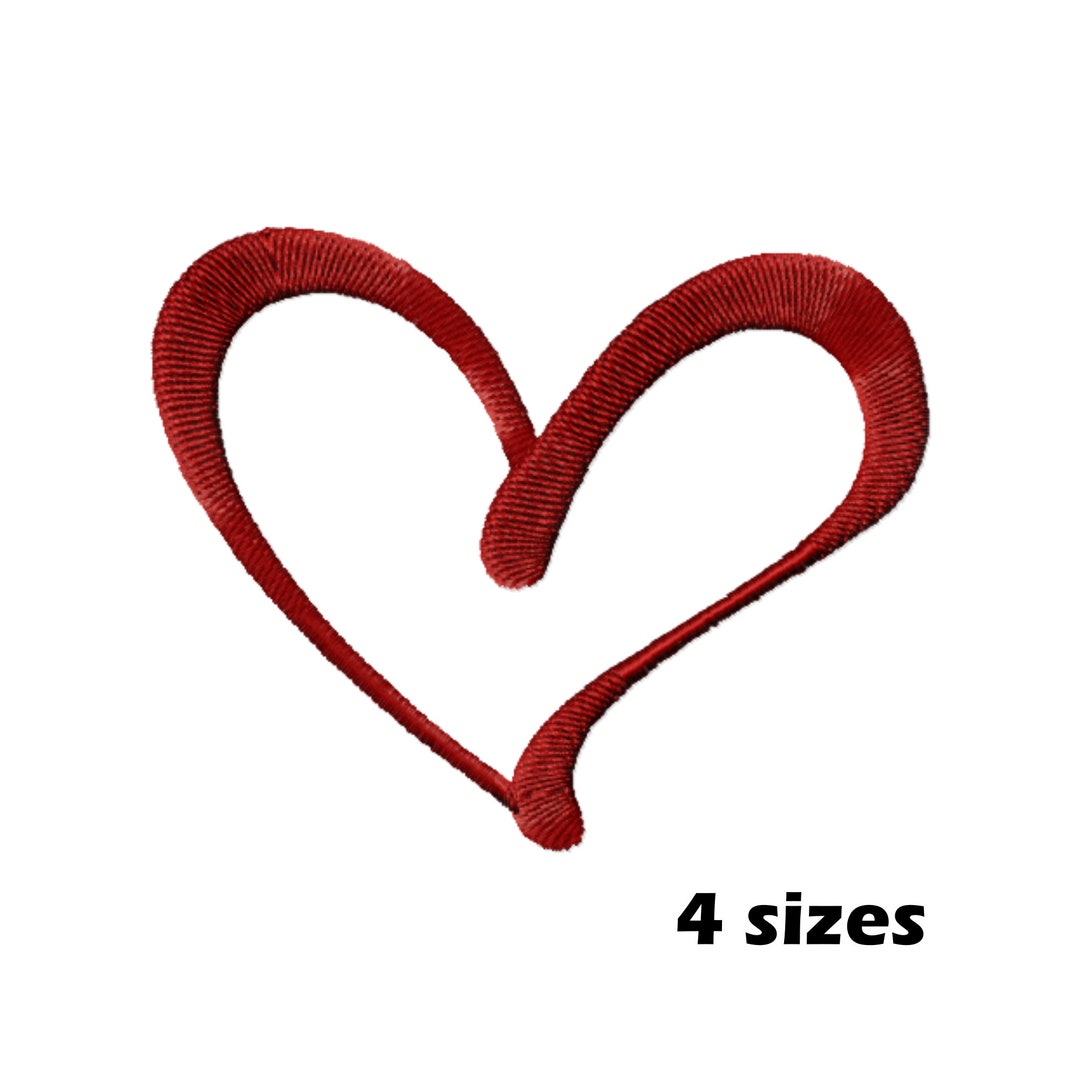 Heart Machine Embroidery Designs, Instant Download 4 Sizes - Etsy