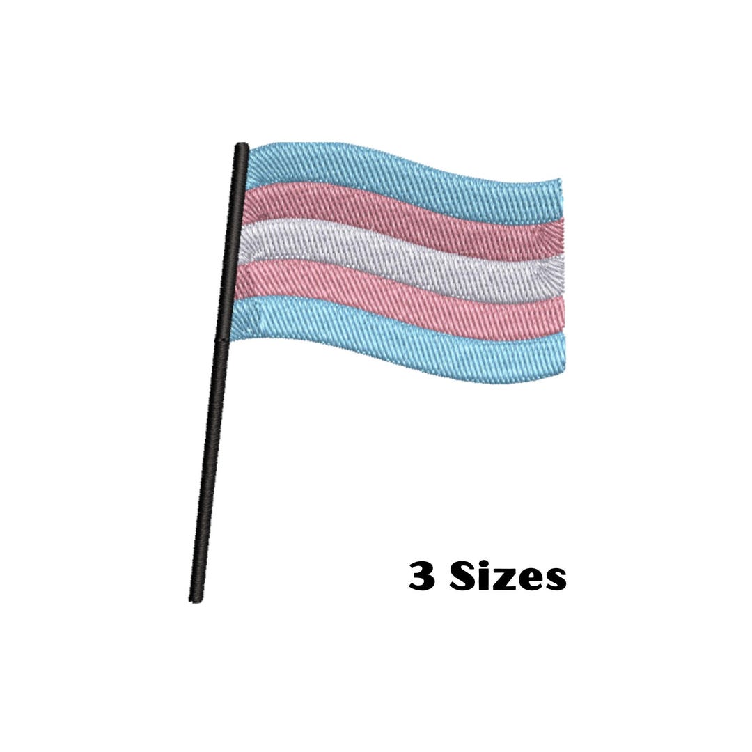 Transgender Flag Embroidery Design, Progressive Love, Rainbow Pride ...