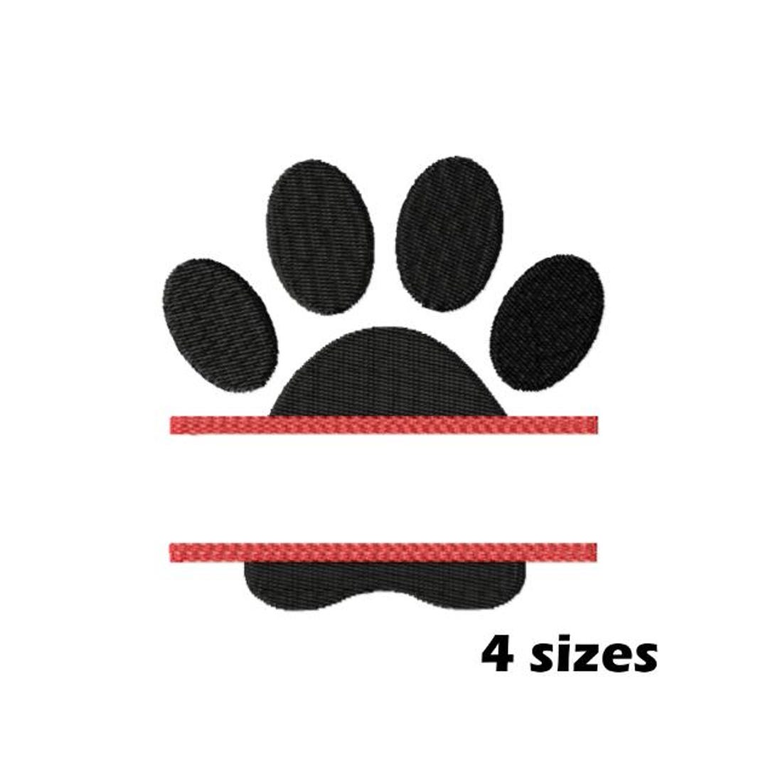 Split Paw Print Embroidery Designs, Instant Download - 4 Sizes - Etsy