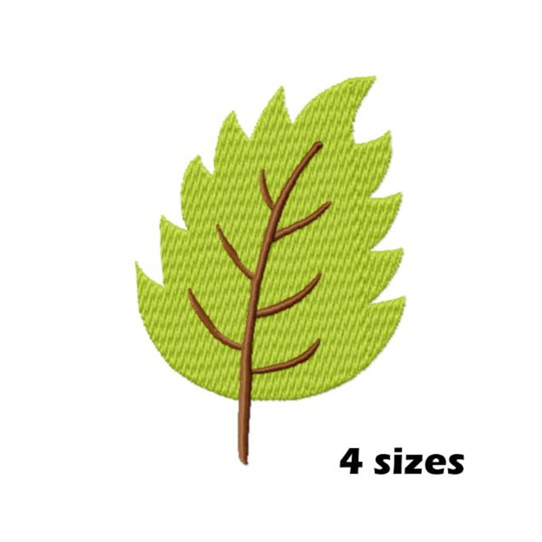 Birch Leaf Embroidery Design, Instant Download - 4 Sizes - Etsy