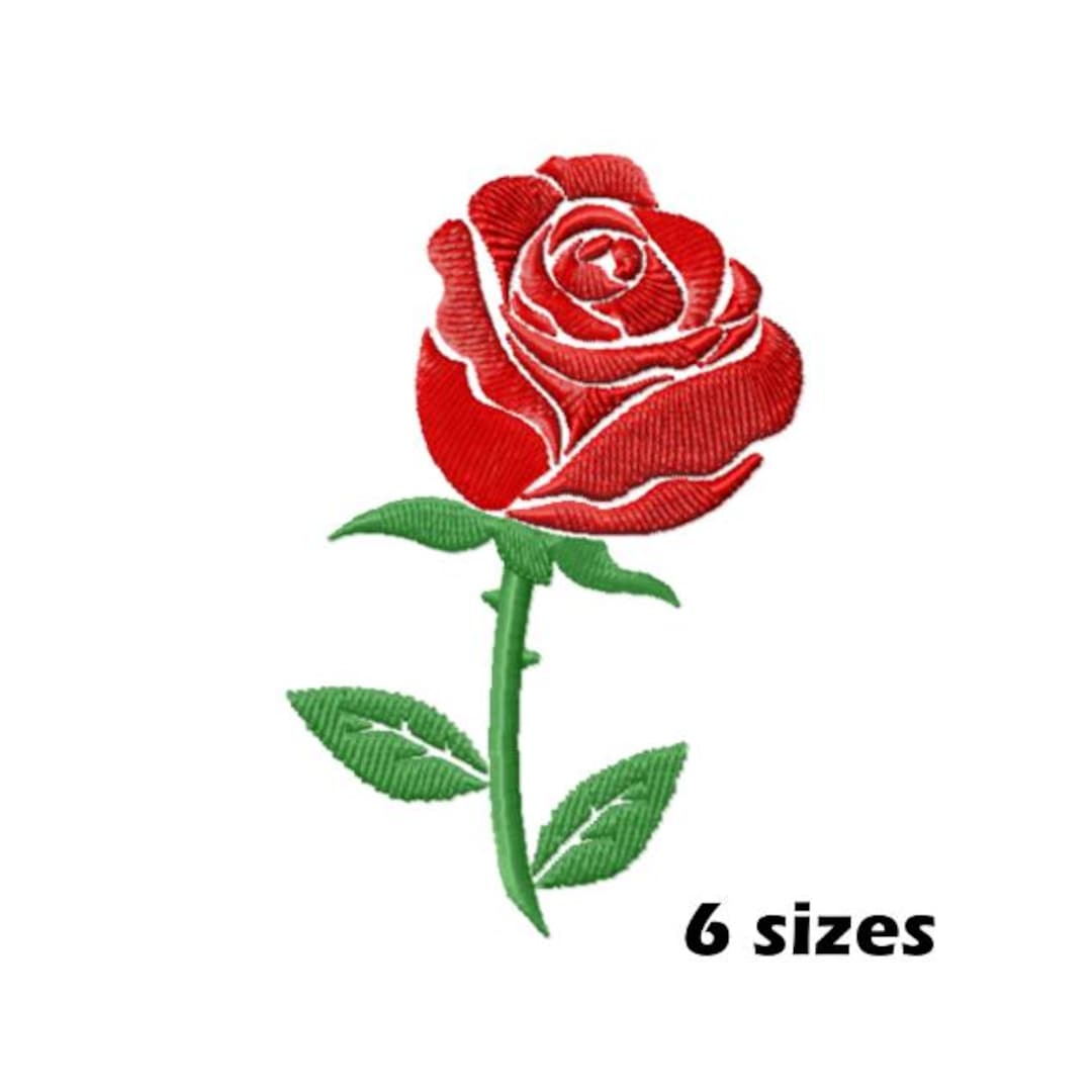 Rose Embroidery Design, Instant Download - 6 Sizes - Etsy
