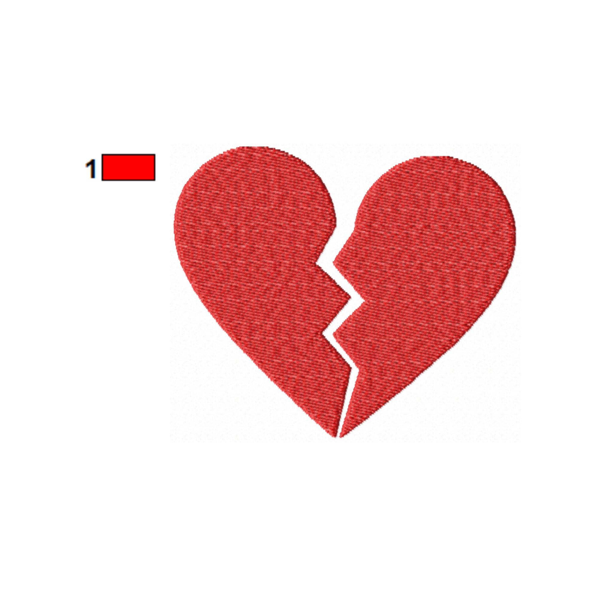 Broken Heart Embroidery Designs Instant Download 6 Sizes - Etsy