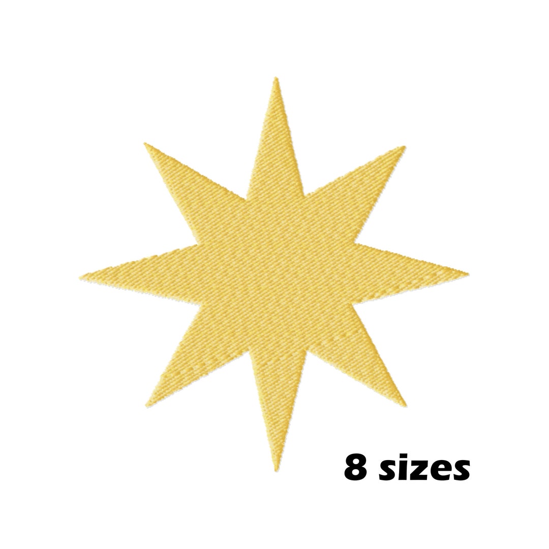 8 Pointed Star Embroidery Design, Instant Download 8 Sizes - Etsy