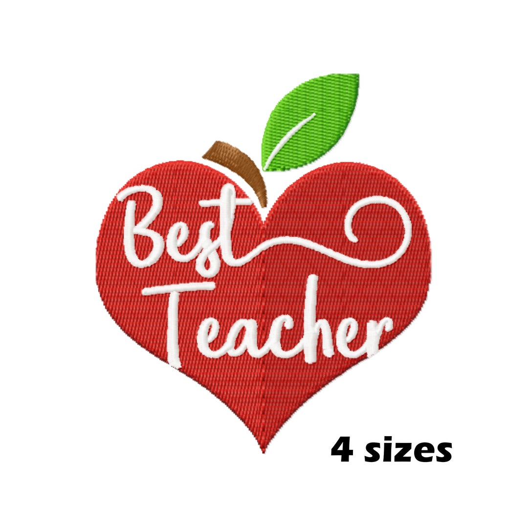 Best Teacher Embroidery Designs, Instant Download 4 Sizes - Etsy