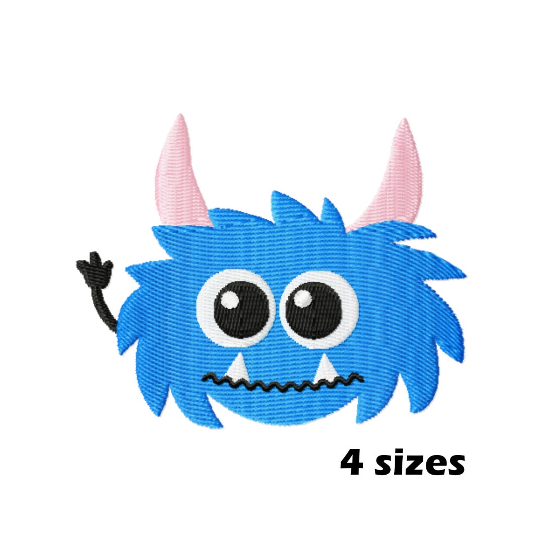 Monster Embroidery Design, Instant Download 4 Sizes - Etsy