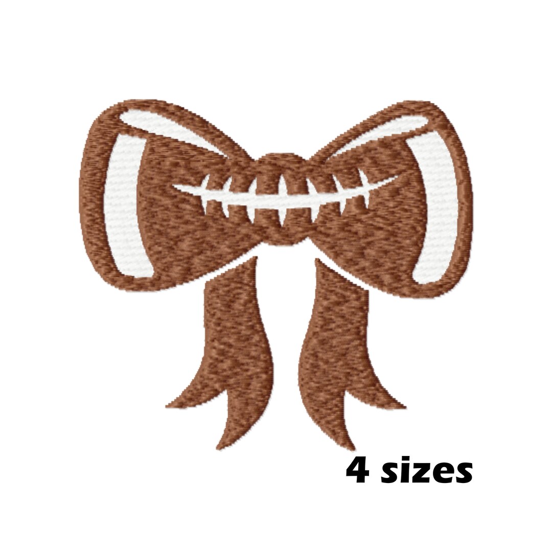 Football Bow Machine Embroidery Designs, Instant Download 4 Sizes - Etsy