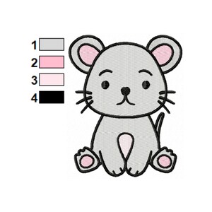 Cute Mouse Embroidery Designs, Instant Download - 4 Sizes - Etsy