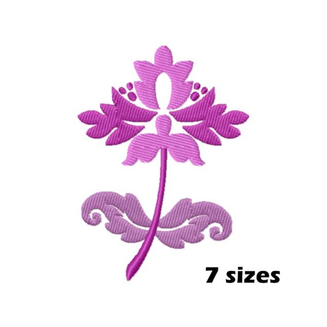 Floral Damask Embroidery Design, Heirloom Folk Art, Decorative Vintage ...