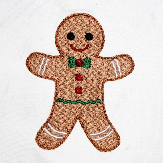 Gingerbread Man Machine Embroidery Christmas Gingerbread Man