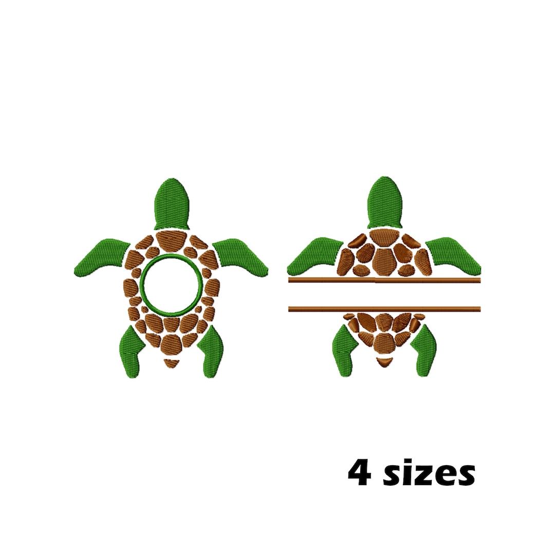 Sea Turtle Monogram Frame Embroidery Designs, Instant Download 4 Sizes ...