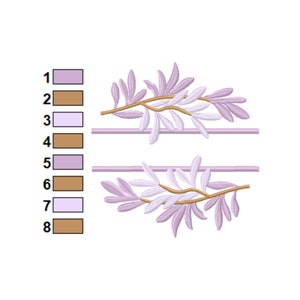 Split Leaf Frame Embroidery Design, Instant Download - 4 Sizes - Etsy