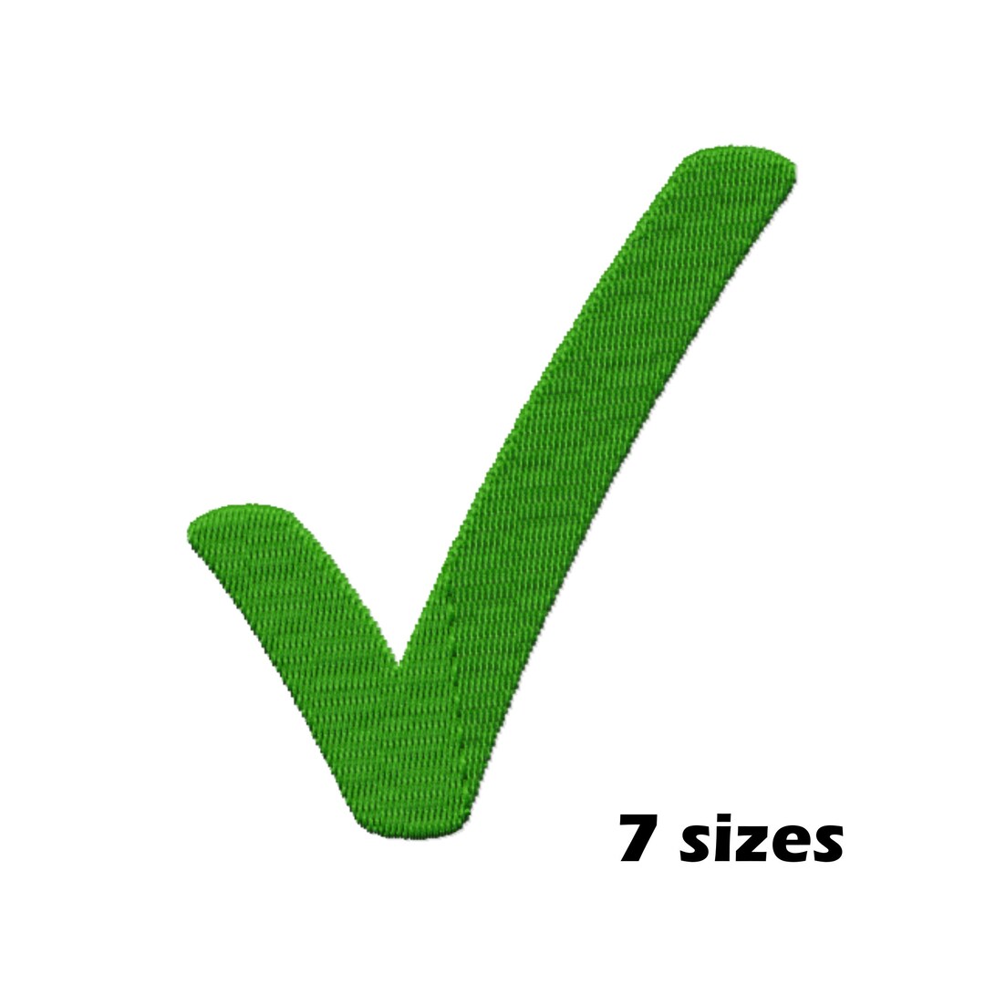Check Mark Embroidery Designs, Instant Download 7 Sizes - Etsy