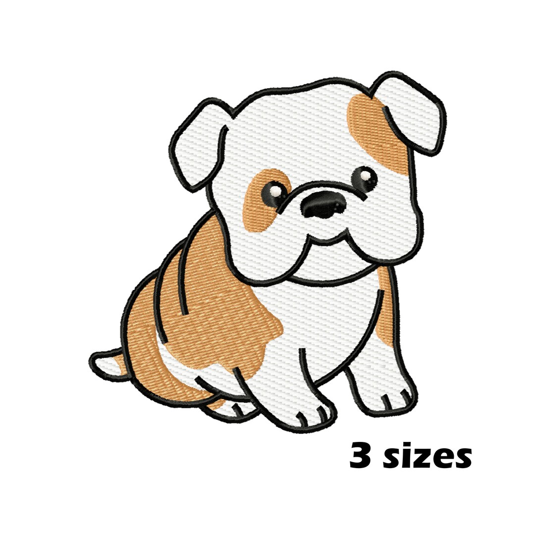 Bulldog Puppy Embroidery Designs, Instant Download 3 Sizes - Etsy