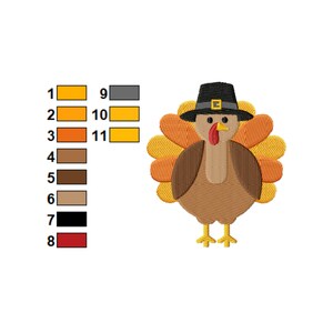 Thanksgiving Turkey Embroidery Designs, Instant Download - 4 Sizes - Etsy