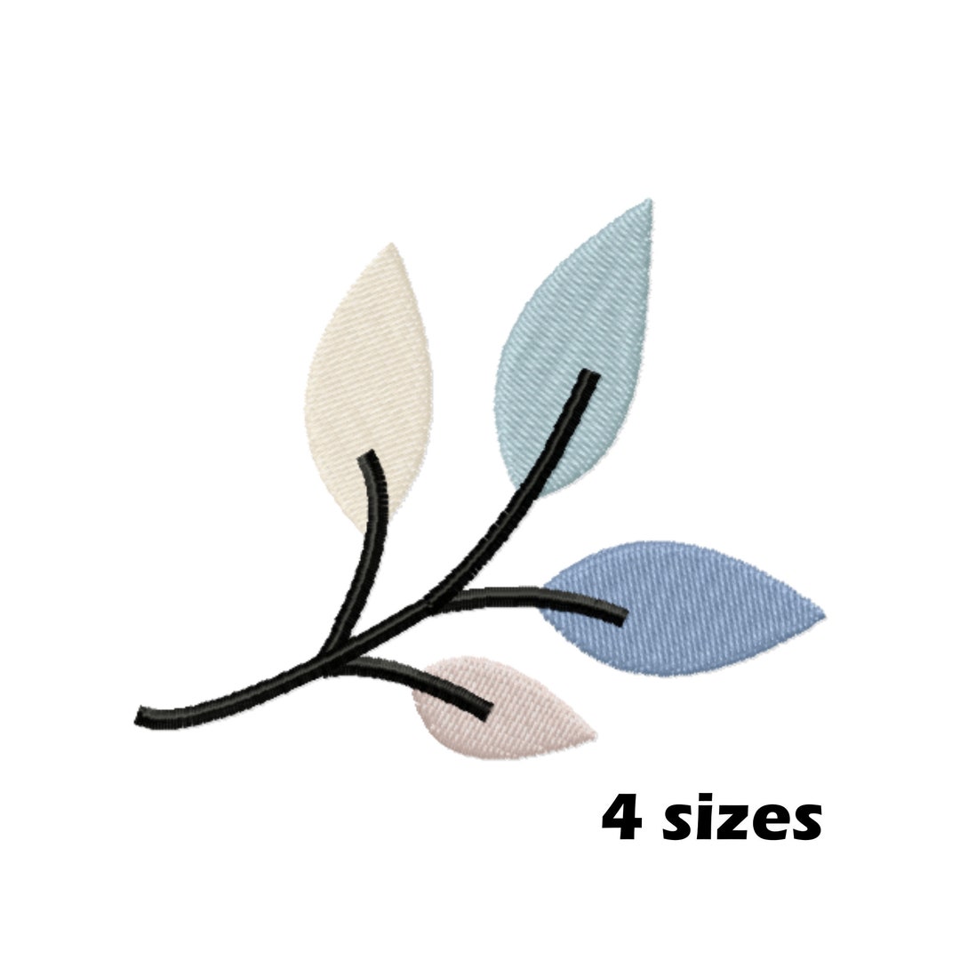 Boho Leaf Embroidery Designs, Instant Download 4 Sizes - Etsy