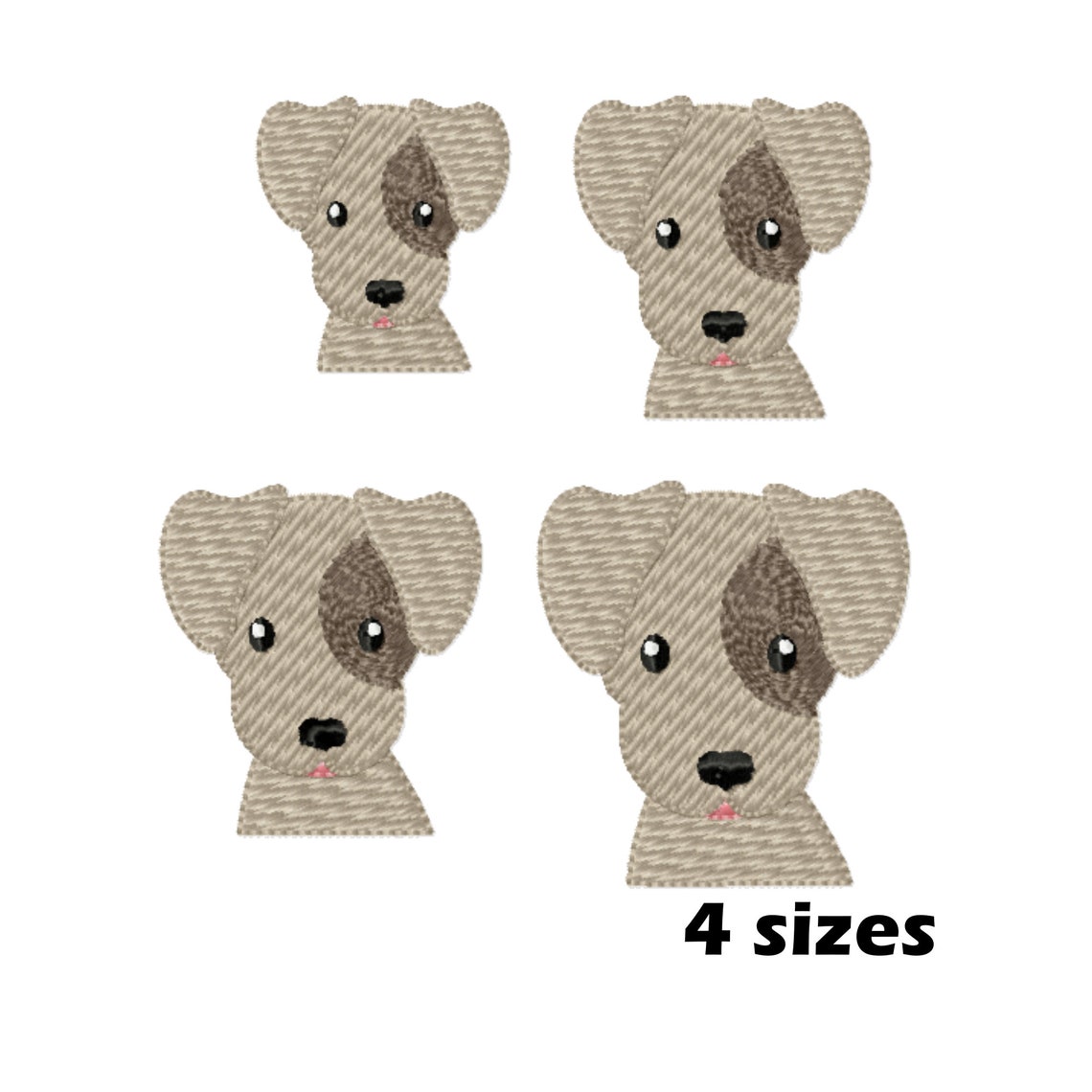 Puppy Dog Face Embroidery Designs Instant Download 4 Sizes - Etsy