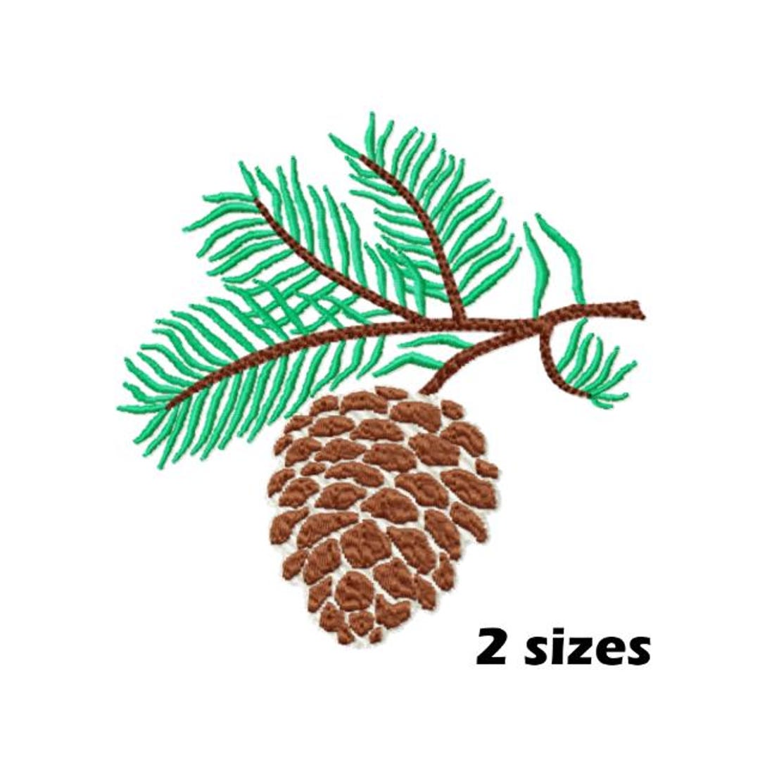Pine Cone Embroidery Designs, Instant Download - 2 Sizes - Etsy