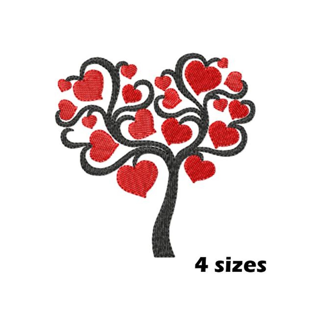 Tree Machine Embroidery Designs, Valentine's Day Embroidery File ...
