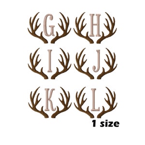 Antler Alphabet Machine Embroidery Design, Uppercase Letters, Instant ...