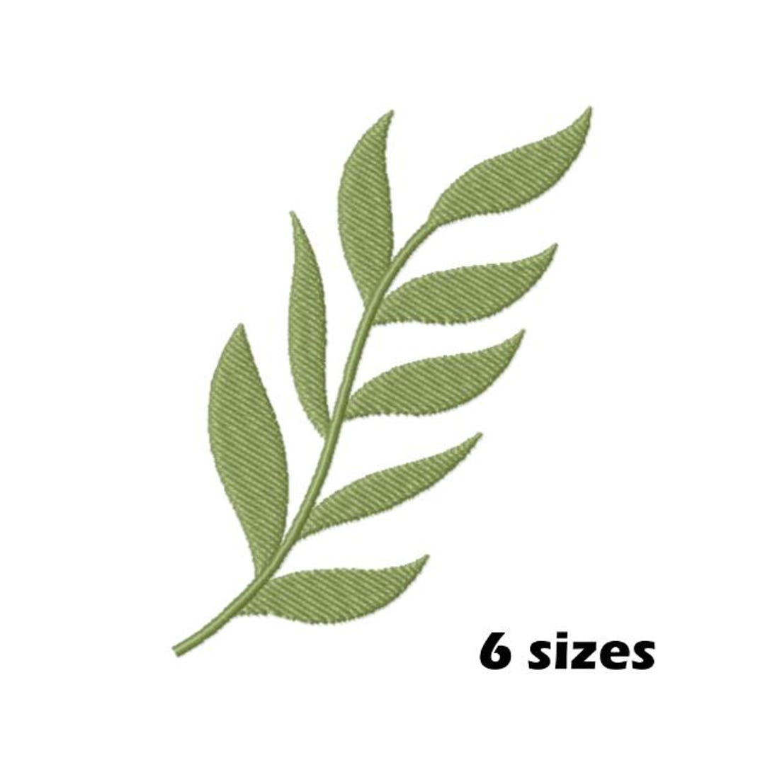 Green Leaf Embroidery Design, Instant Download - 6 Sizes - Etsy