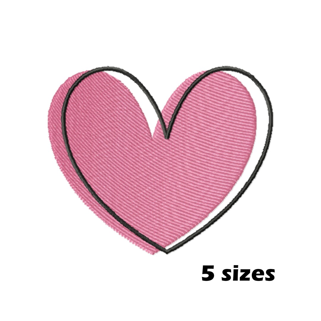 Heart Machine Embroidery Designs, Instant Download 5 Sizes - Etsy