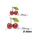 Cherry Line Art Embroidery Designs, Instant Download 2 Sizes - Etsy