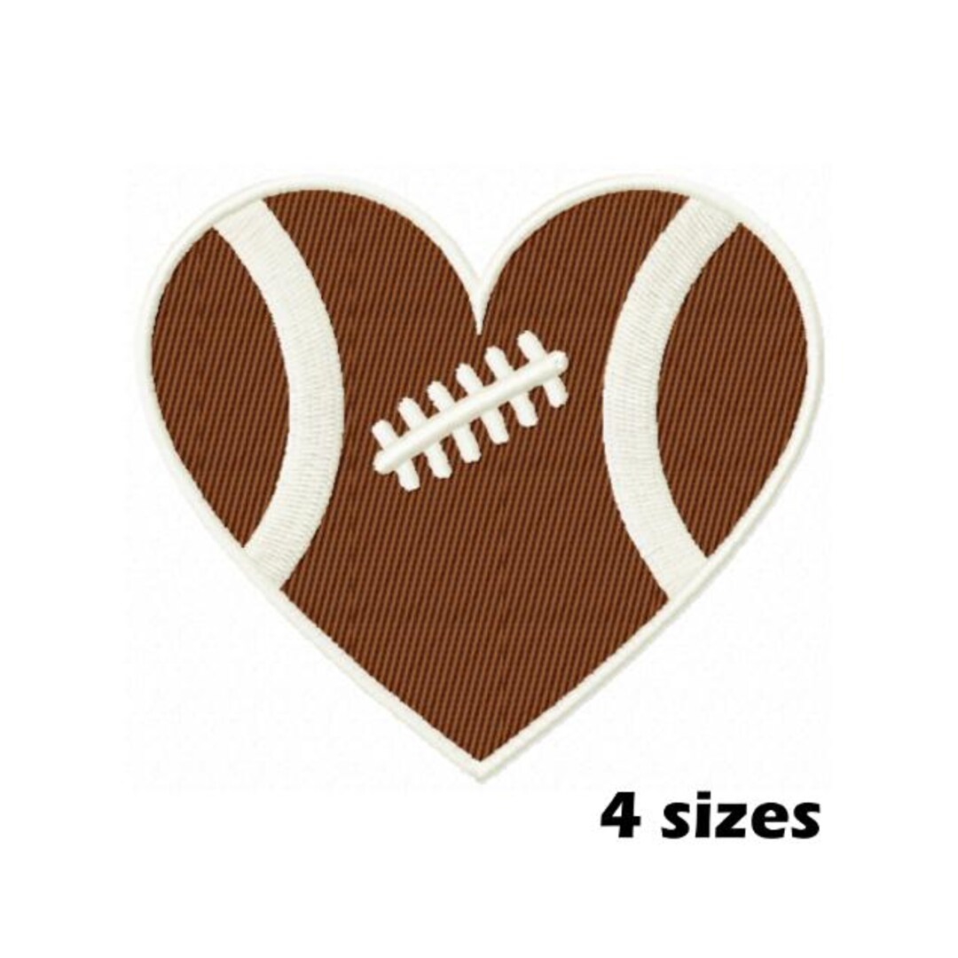 Heart Football Embroidery Designs, Instant Download - 4 Sizes - Etsy