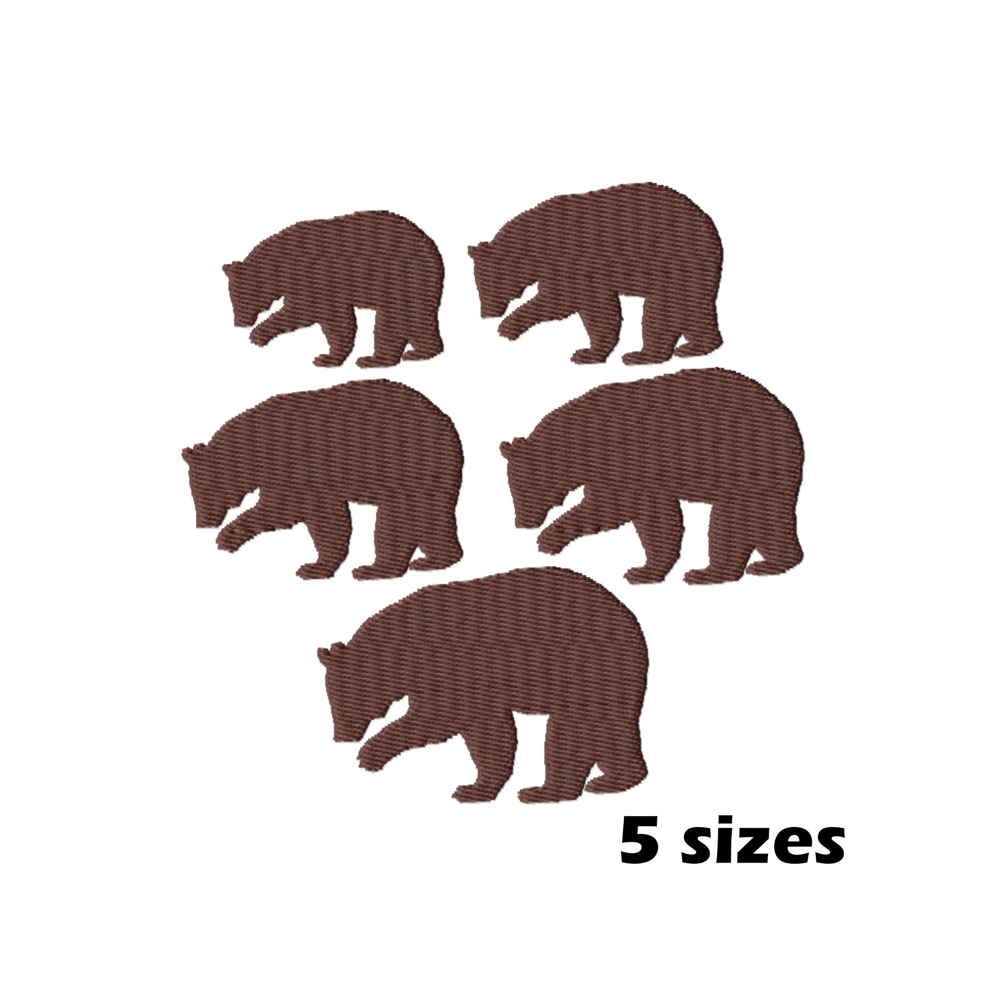 Bear Embroidery Designs Instant Download 5 Sizes - Etsy
