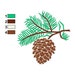 Pine Cone Embroidery Designs, Instant Download - 2 Sizes - Etsy