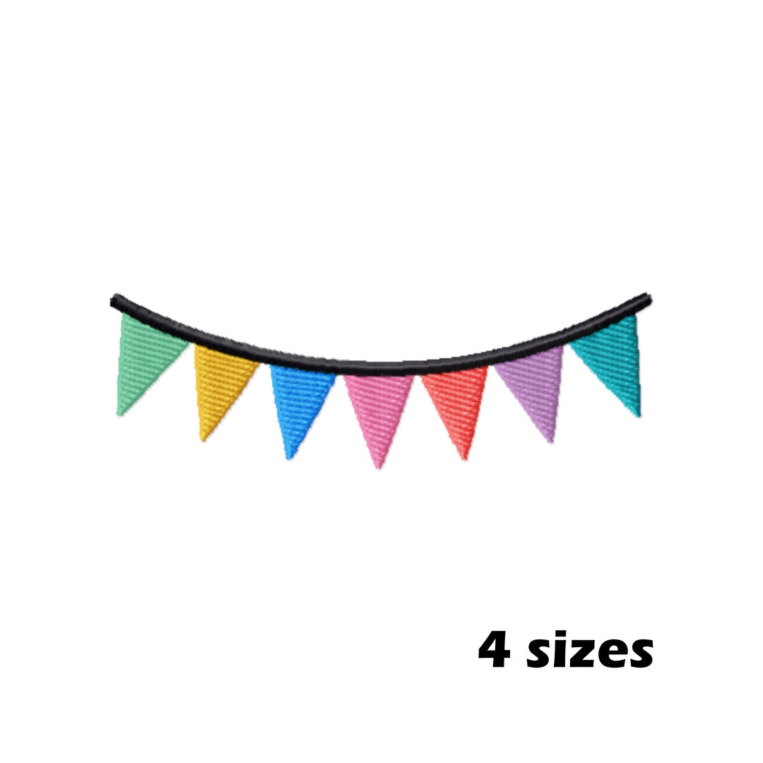 Bunting Flags Embroidery Design, Instant Download 4 Sizes - Etsy